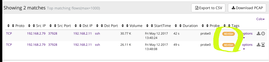 Detecting SSH tunnels - Trisul Network Analytics